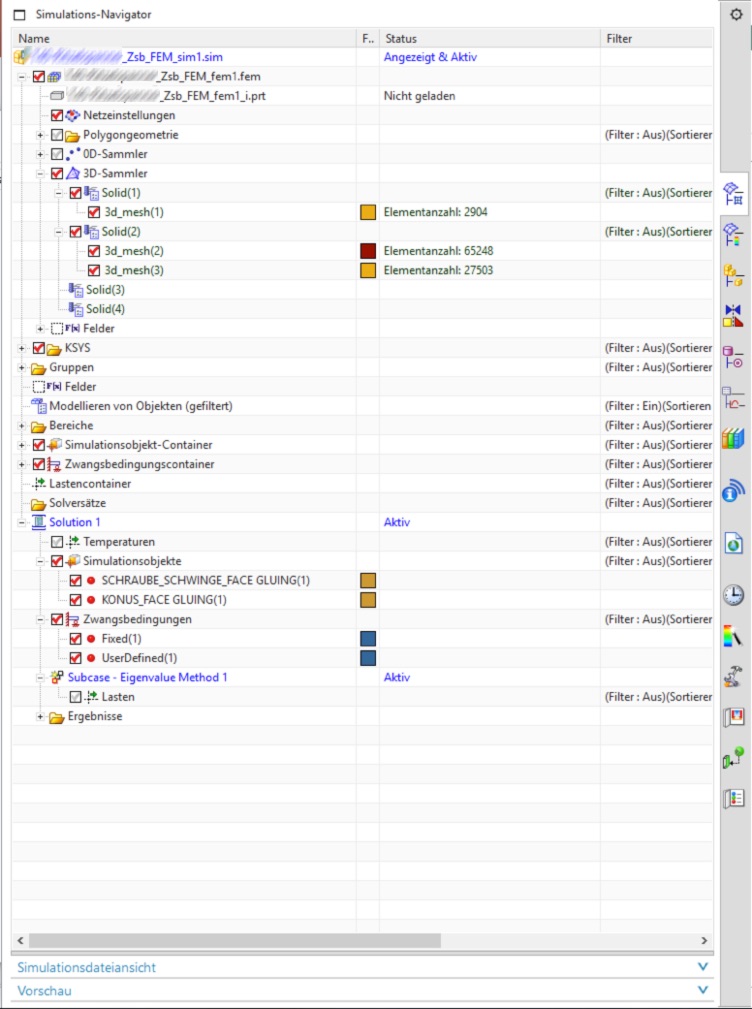 Beispiel einer Modalanalyse Schwinge mit NX-nastran (SOL103)
